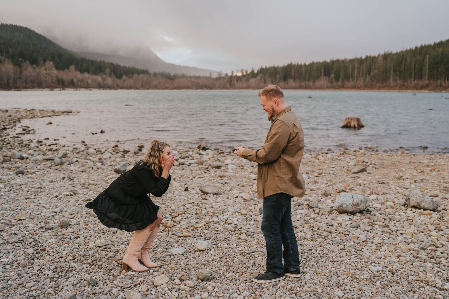 Rattlesnake Lake Proposal - Pacific Northwest Elopement Photographer